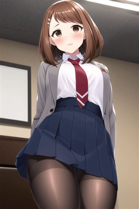 ヒロアカ エロ画像 AI お茶子の黒パンストをかき分けてブチ込んだよ えろまじょさん