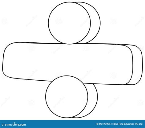 Mathematics Division Symbol Doodle Outline For Colouring Stock Vector