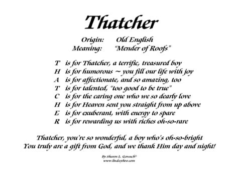 Meaning Of Thatcher Lindseyboo