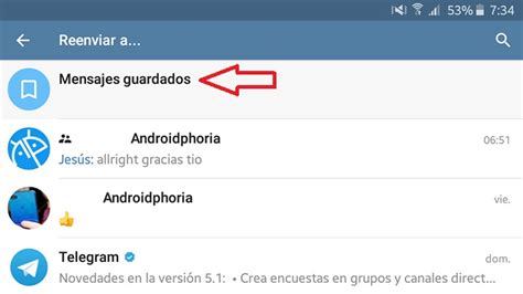 Cómo guardar mensajes en Telegram