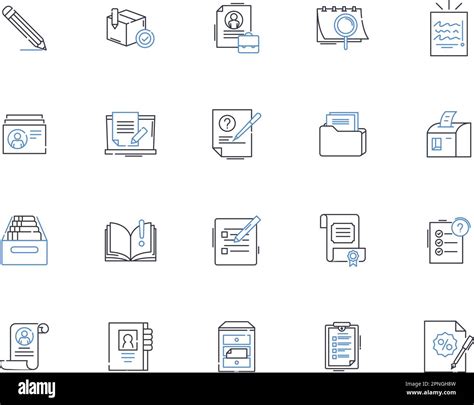 Email Outreach Line Icons Collection Prospecting Targeting