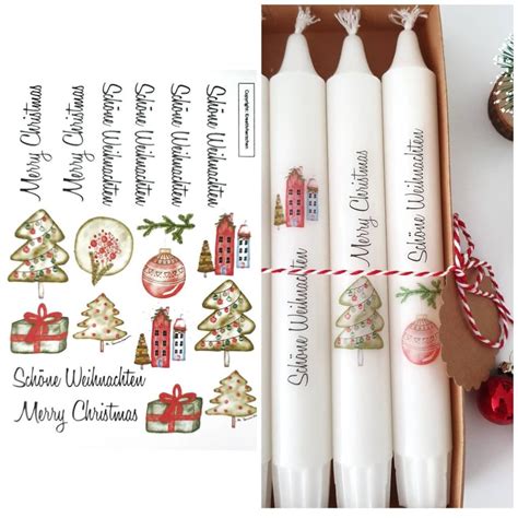 Kerzensticker Kerzentattoo Weihnachten A6 Aus Kerzenfolie Etsy De