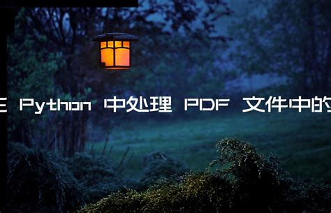 如何在 python 中处理 pdf 文件中的文本？ 码微