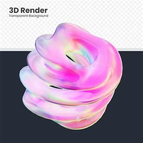 Premium PSD 3d Abstract Shape Illustration With Iridescent Color