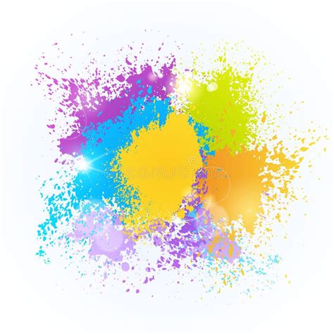 Abstract Rainbow Color Splash On PNG Background Illustration Of