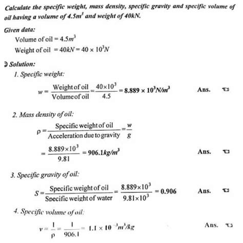 Important Answers And Solved Problems Fluid Properties And Flow