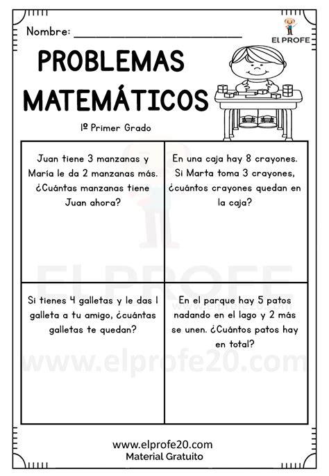 Cuadernillo de problemas matemáticos para primer grado elprofe 20