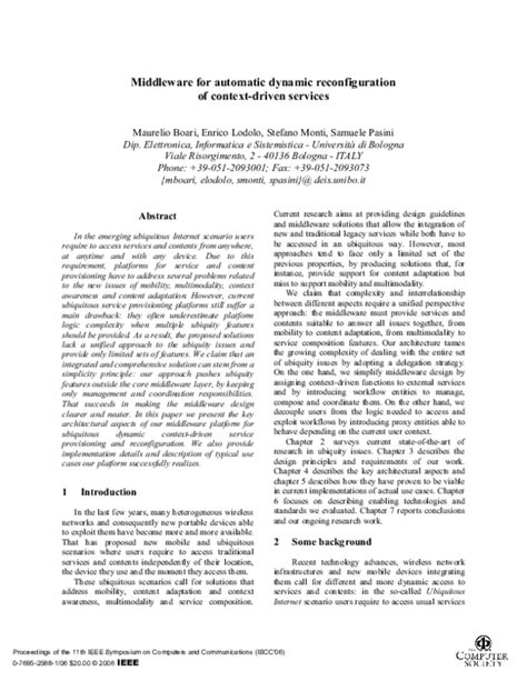 pdf middleware for automatic dynamic reconfiguration of context driven services enrico