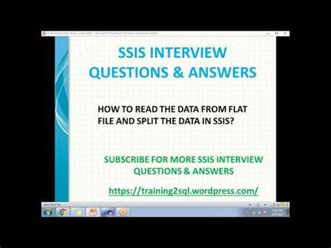 Learn SSIS INTERVIEW QUESTIONS HOW TO READ DATA FROM FLAT FILE AND