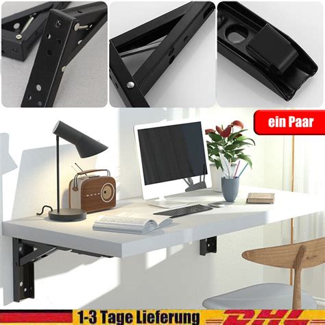 2er Set Klappkonsole Echt Edelstahl Belastbar Klappregal Klapptisch Bis