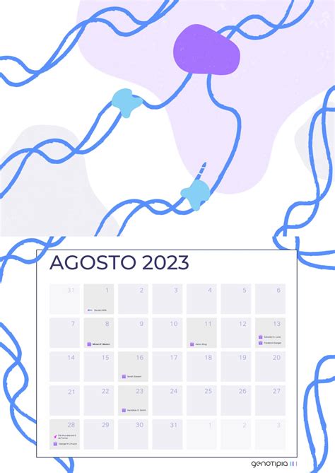 Calendario genético agosto 2023 Genotipia