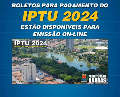 Munic Pio De Araras Boletos Do Iptu J Est O Dispon Veis No Site