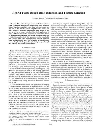 hybrid fuzzy rough rule induction and feature selection cadair