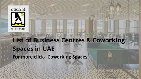PPT List Of Business Centres Coworking Spaces In UAE PowerPoint