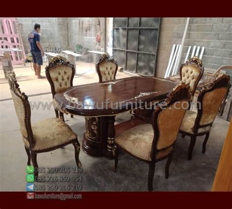 Meja Makan Salina Gendong Dari Kayu Jati Bawu Furniture