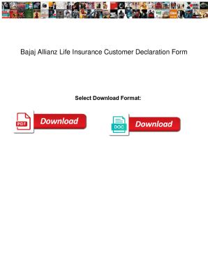 Fillable Online Bajaj Allianz Life Insurance Customer Declaration Form