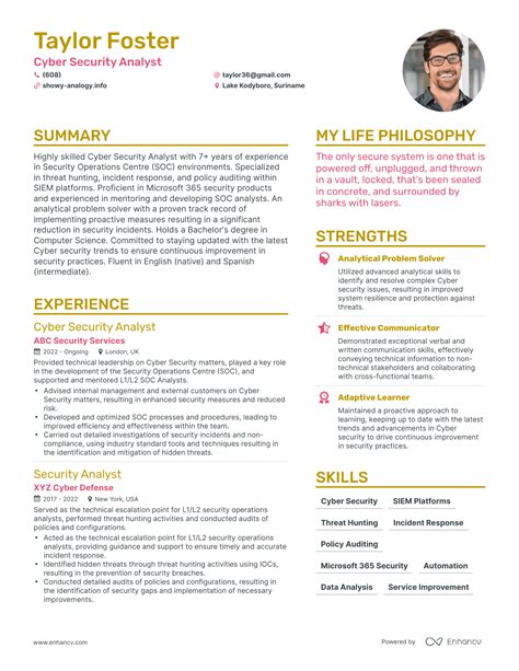 Successful Cyber Security Analyst Resume Examples And Writing Tips