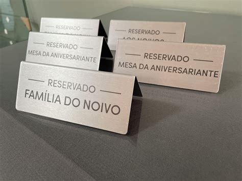 Placa de Identificação de Mesa Inox 15x6 Elo7