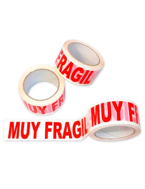 Pack de 6 rollos de cinta adhesiva para embalaje Muy Frágil precinto