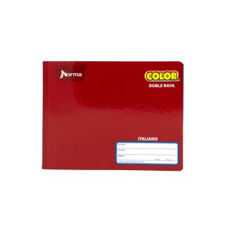 Cuaderno Cosido Italiano Doble Raya Norma Color Rojo 100 Hojas