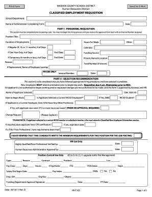 Fillable Online CLASSIFIED EMPLOYMENT REQUISITION Fax Email Print