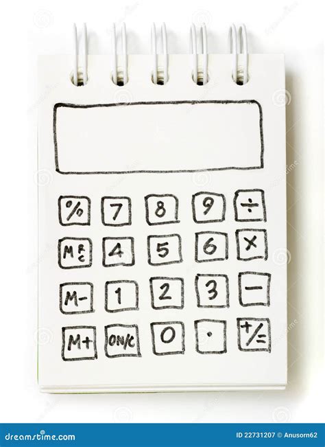 Gr Fico Blanco Del Cuaderno Como Calculadora Imagen De Archivo Imagen