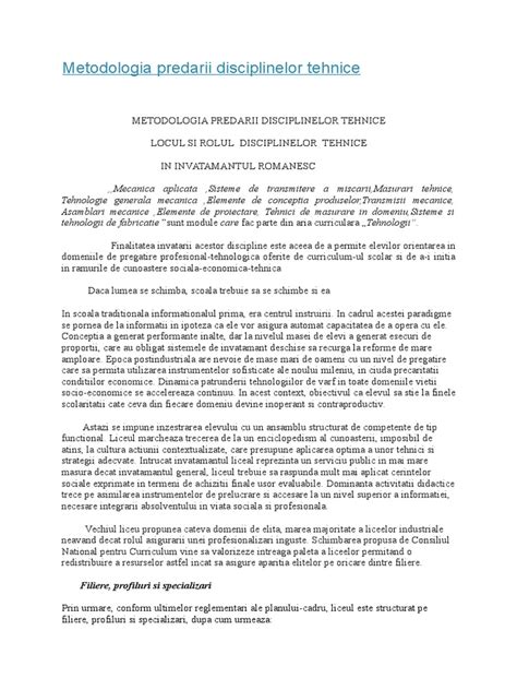 PDF Metodologia Predarii Disciplinelor Tehnice DOKUMEN TIPS