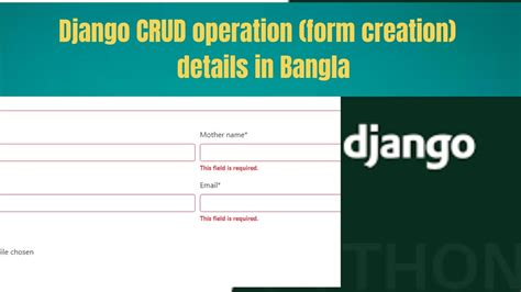 Django Crud Operation Part Form Creation In Bangla Youtube
