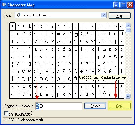 Character Map Windows Xp