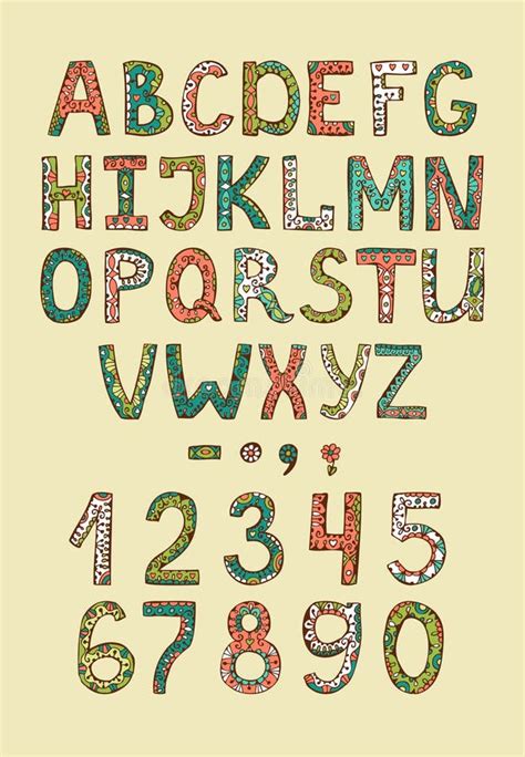 Hand Gezeichnete Alphabet ABS Buchstaben Vektor Abbildung