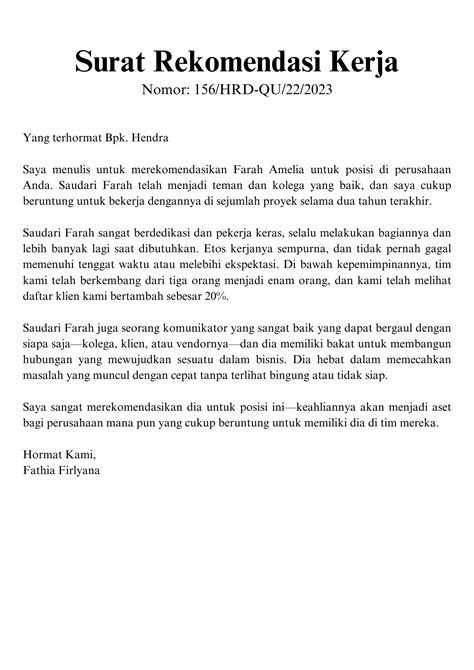 Contoh Surat Rekomendasi Dijamin Efektif Dan Mudah Dibuat Nbkomputer