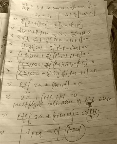 if the sum of first p terms of an ap is equal to the sum of the first q term then show that the