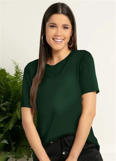Blusa Verde Escuro Mangas Curtas Quintess