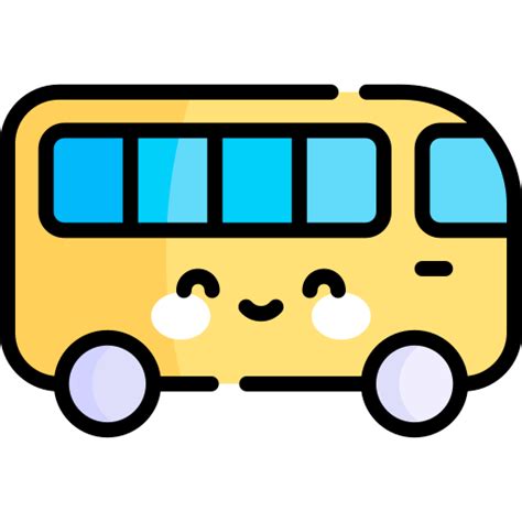Bus Kawaii Lineal Color Icon