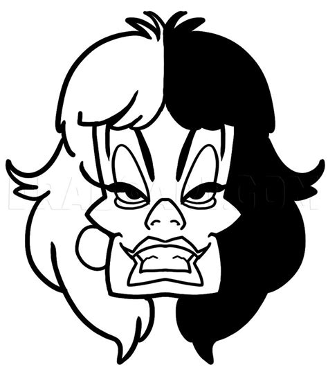 How To Draw Cruella De Vil Easy Step By Step Drawing Guide By Dawn