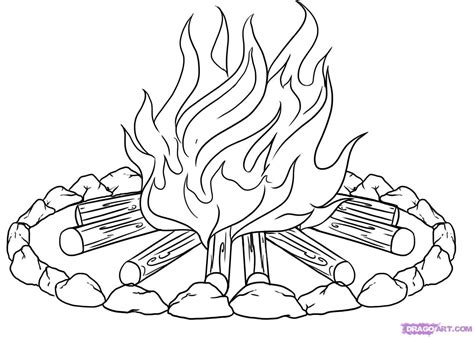 Campfire Coloring Sheet