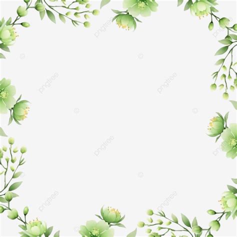 부드러운 녹색 꽃 웨딩 프레임 테두리 프레임 화환 혼례 PNG 일러스트 및 이미지 에 대한 무료 다운로드 Pngtree