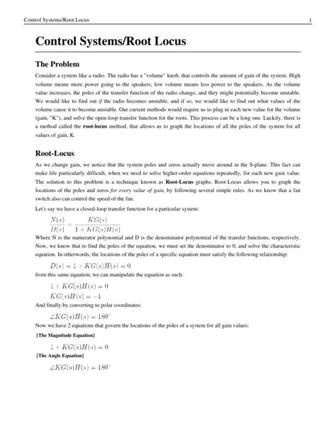 control systems root locus pdf mathematical analysis algebra