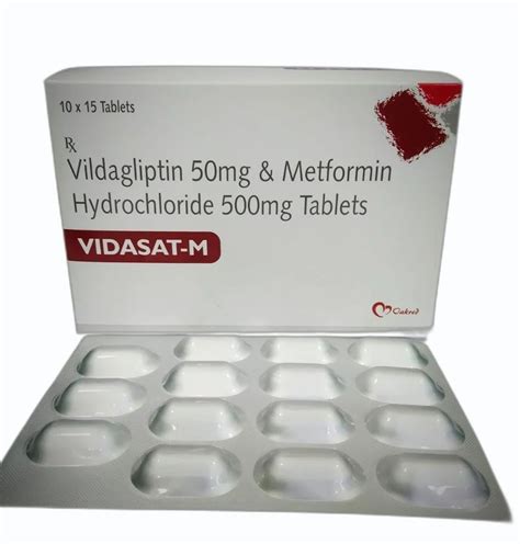 Vildagliptin 50mg Metformin Hydrochloride 500 Mg Packaging Size 10