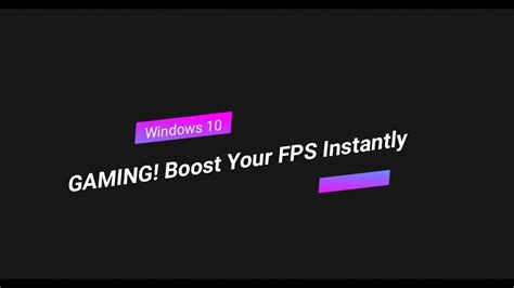 How To Optimize Windows 10 For GAMING Boost Your FPS Instantly And