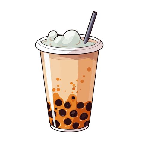 Premium Vector Bubble Tea Vector Color Illustration