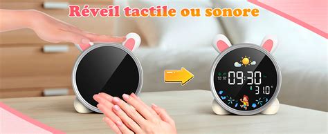 LEMNOI Reveil Enfant Réveil Educatif Jour Nuit 5 Couleurs Reveil