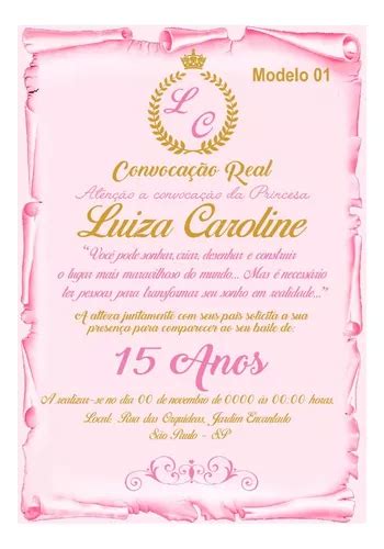 50 Convite Realeza Menina 15 Anos Debutante 150 Individual