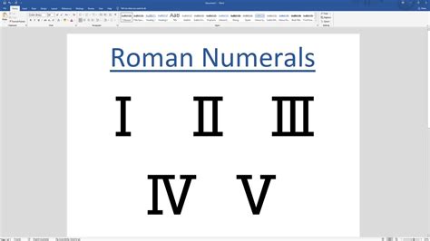 Inserting Roman Numerals In Microsoft Word Youtube