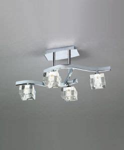 Plafón grande cromo cristal CUADRAX 8 luces La Casa de la Lámpara