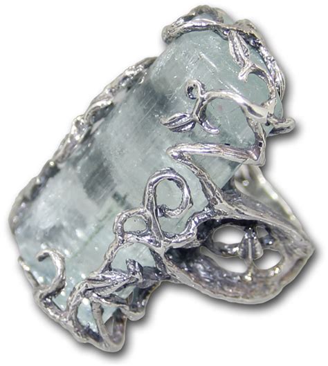 Кольцо с Аквамарином Gem Silver ru