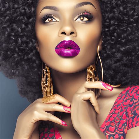Gorgeous Dark Skinned Female Curly Hair Graphic · Creative Fabrica