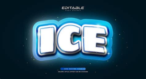Estilo De Texto Editable Con Efecto De Hielo Vector Premium