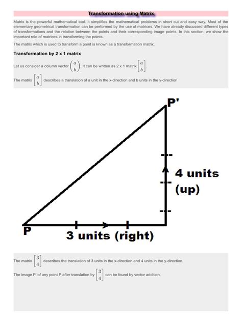 a b a b a b transformation by 2 x 1 matrix pdf matrix mathematics cartesian coordinate