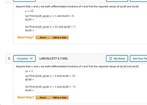 solved assume that x and y are both differentiable functions